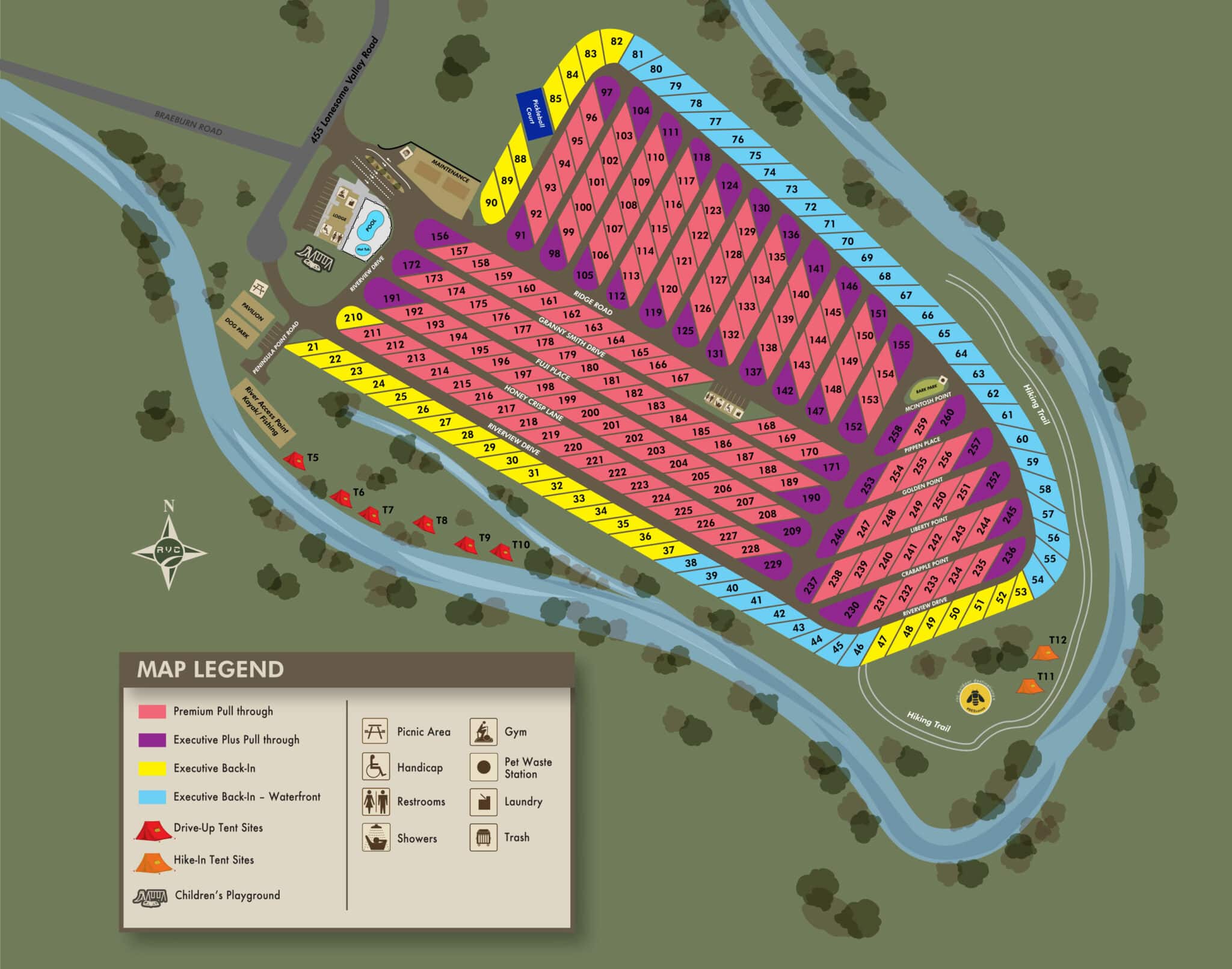 Property Map for Pigeon Forge Landing RV Resort | Sevierville TN