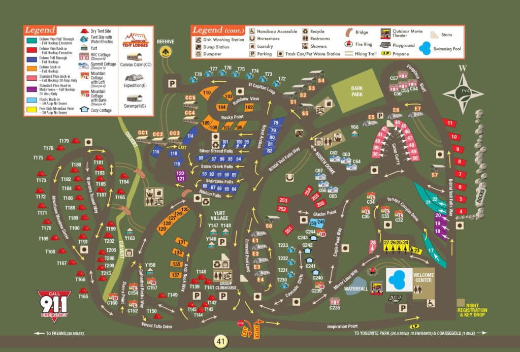 View the Property Map | Yosemite RV Resort of California